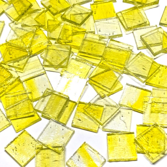 3/4 Transparent Yellow Stained Glass Mosaic Tiles | Etsy