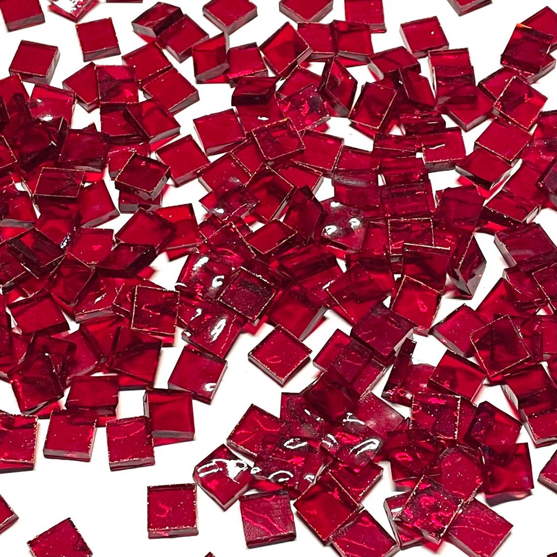 3/8 Transparent Red Stained Glass Mosaic Tiles - Etsy