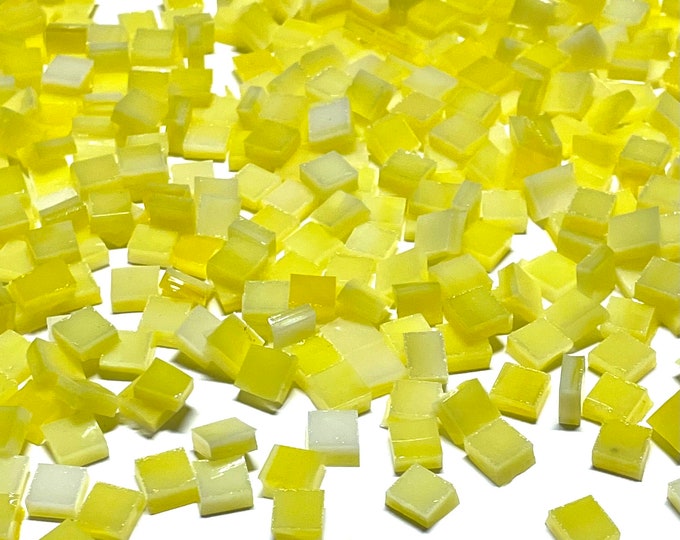 1/4" Opaque Yellow Stained Glass Mosaic Tiles - Etsy