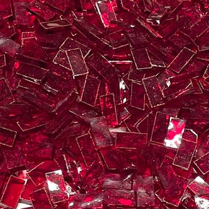 Small Transparent Red Stained Glass Mosaic Tile Border Pieces - Etsy