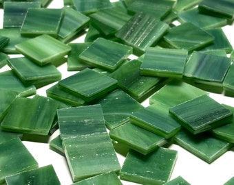 1/4 Opaque Green Stained Glass Mosaic Tiles - Etsy