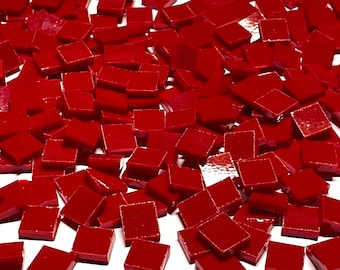 3/8 Opaque Red Stained Glass Mosaic Tiles - Etsy