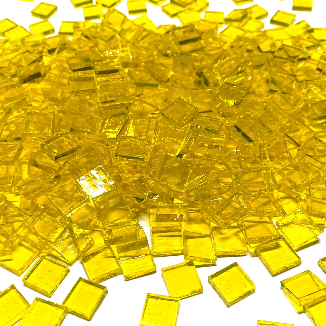 3/8" Transparent Yellow Stained Glass Mosaic Tiles - Etsy