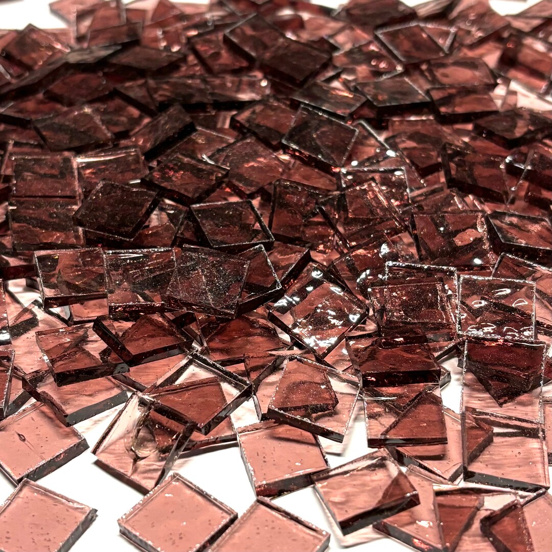 1/2" Transparent Rose Stained Glass Mosaic Tiles - Etsy