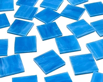 3/4" Opaque Blue Stained Glass Mosaic Tiles - Etsy