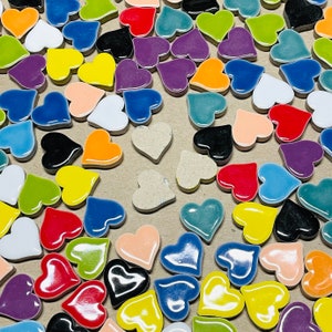 30 Ceramic Heart Tiles - Etsy