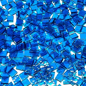 3/8 Transparent Blue Stained Glass Mosaic Tiles - Etsy
