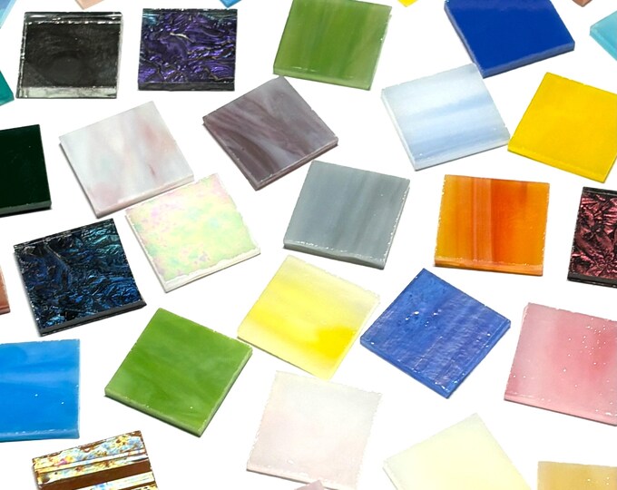 1" Opaque Stained Glass Mosaic Tile Mix - Etsy