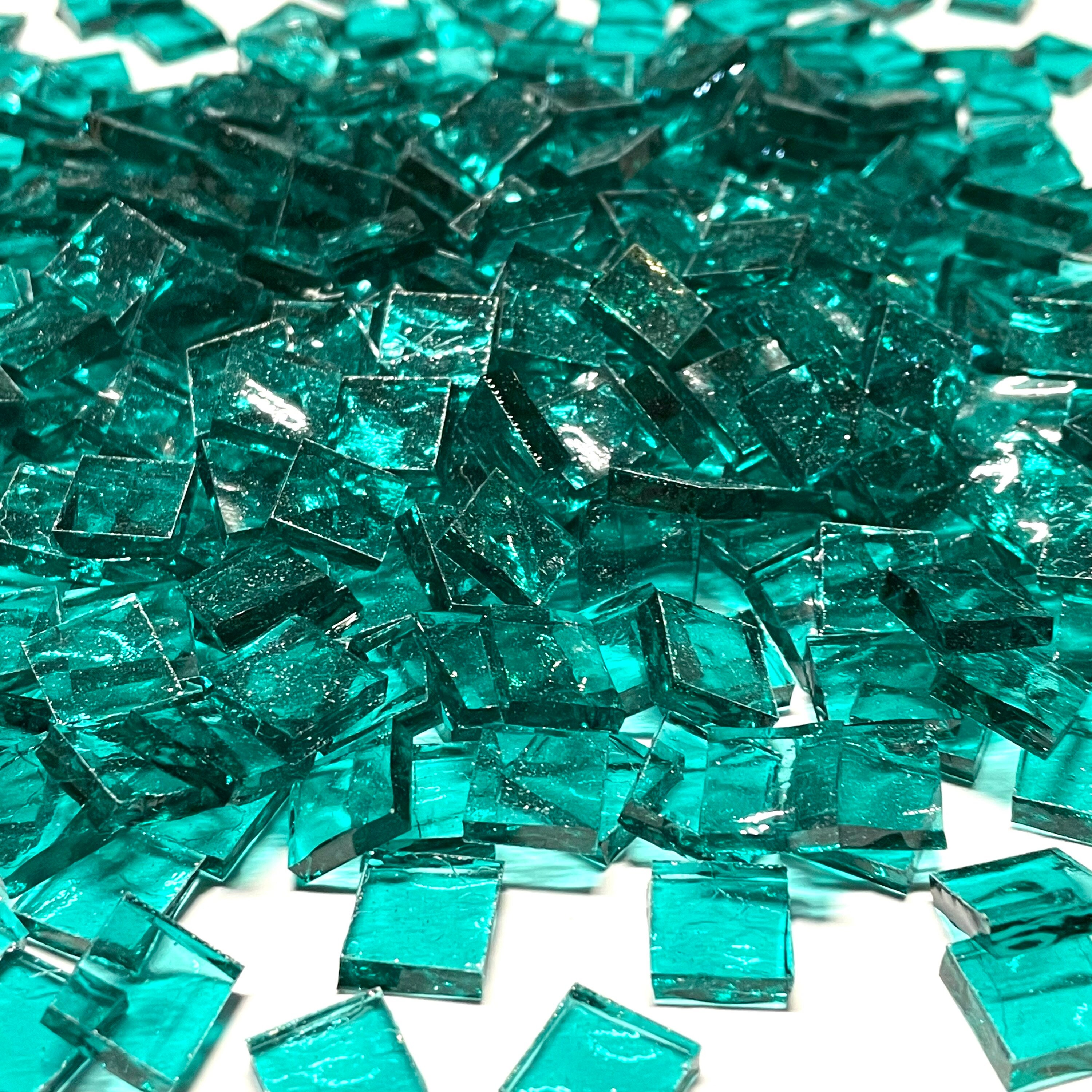 3/8 Transparent Blue Stained Glass Mosaic Tiles - Etsy