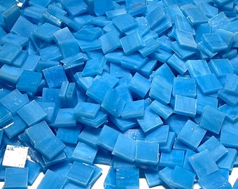 1 Opaque Blue Stained Glass Mosaic Tiles - Etsy