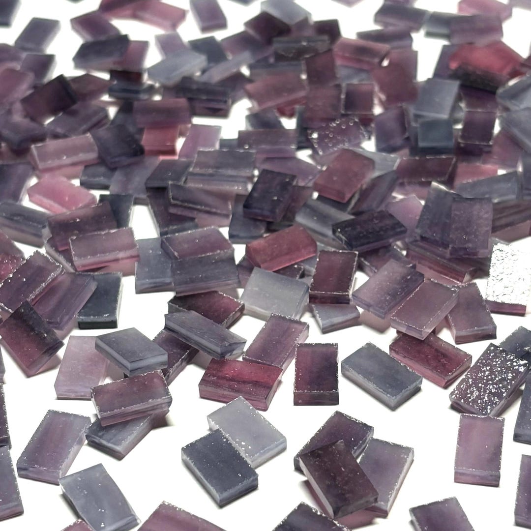 Small Opaque Purple Stained Glass Mosaic Tile Border Pieces - Etsy