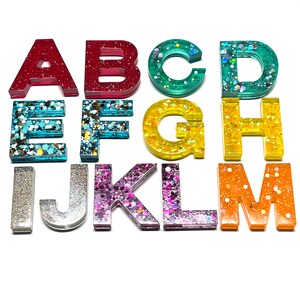 Large Resin Glitter Letters - Etsy