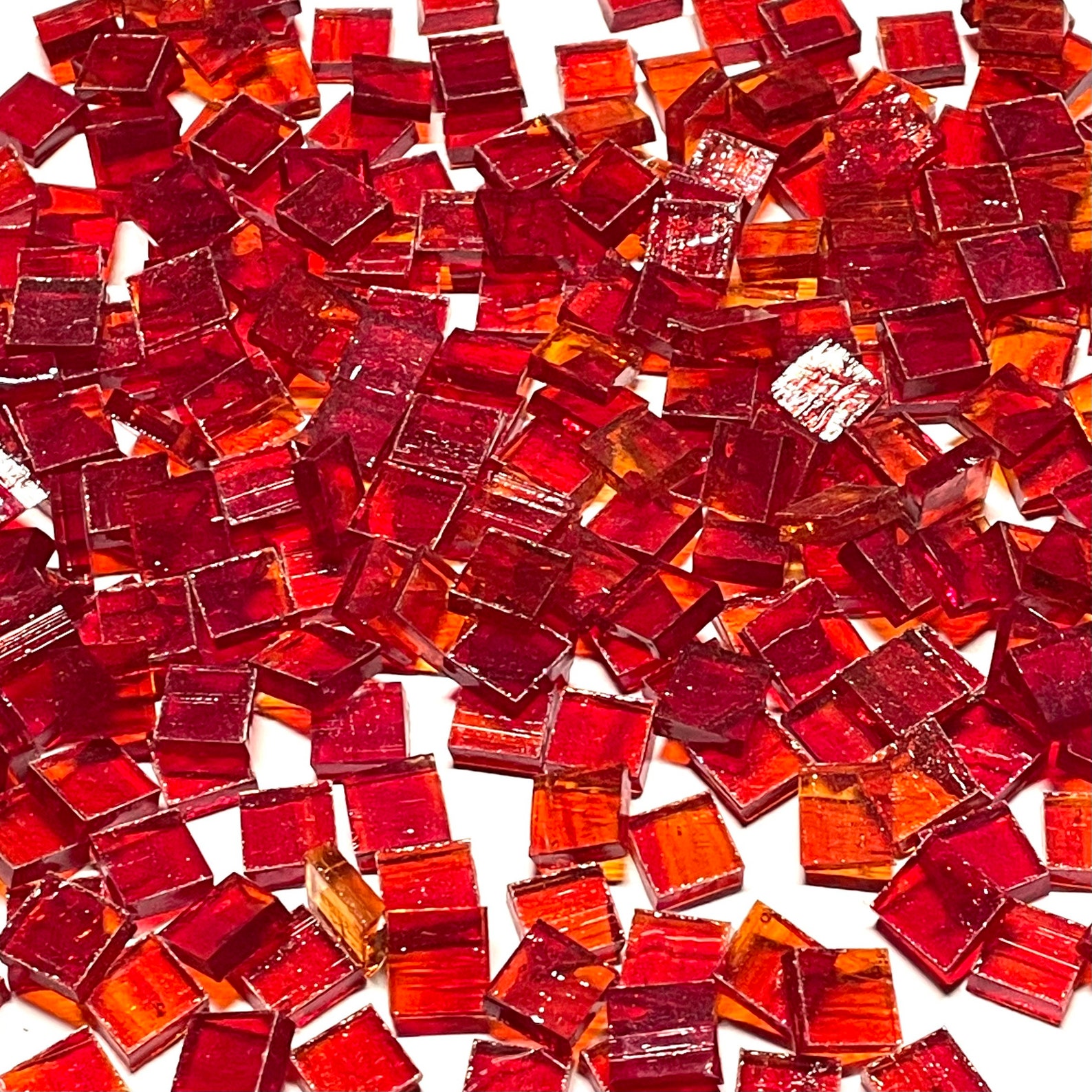 3/8 Transparent Red Stained Glass Mosaic Tiles | Etsy