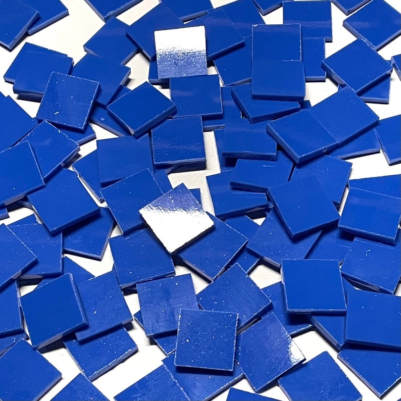 3/4 Opaque Blue Stained Glass Mosaic Tiles - Etsy