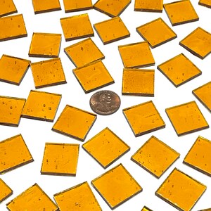3/4" Transparent Amber Stained Glass Mosaic Tiles - Etsy