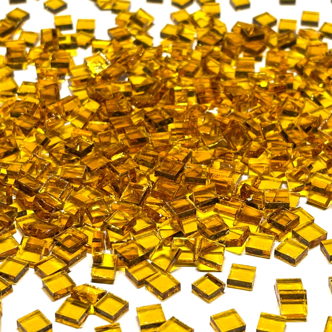 1/4" Transparent Yellow Stained Glass Mosaic Tiles - Etsy