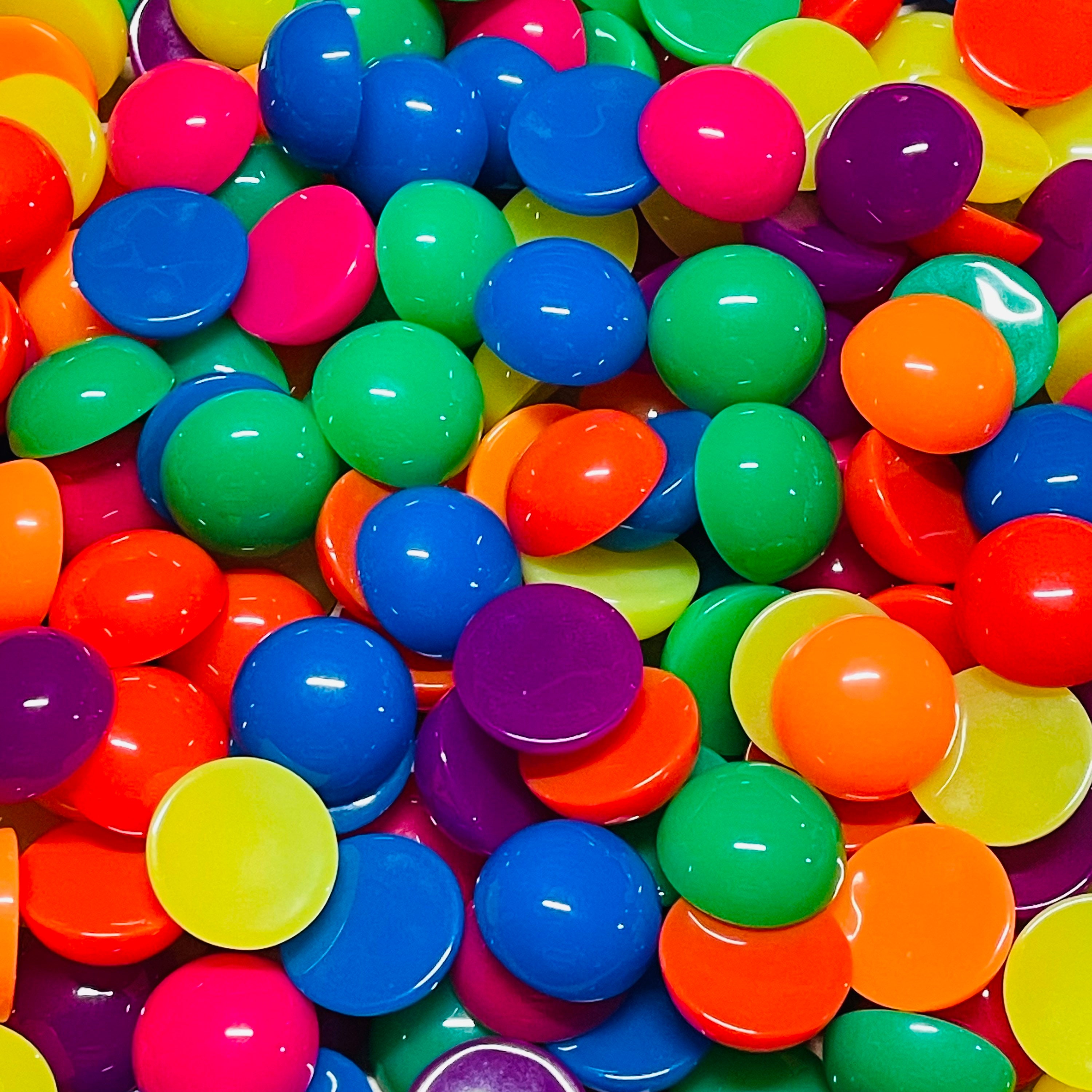 Cabochons 30 Large Neon Resin Cabochons Embellishments Kids' Crafts ...