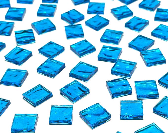1/2" Transparent Blue Stained Glass Mosaic Tiles - Etsy
