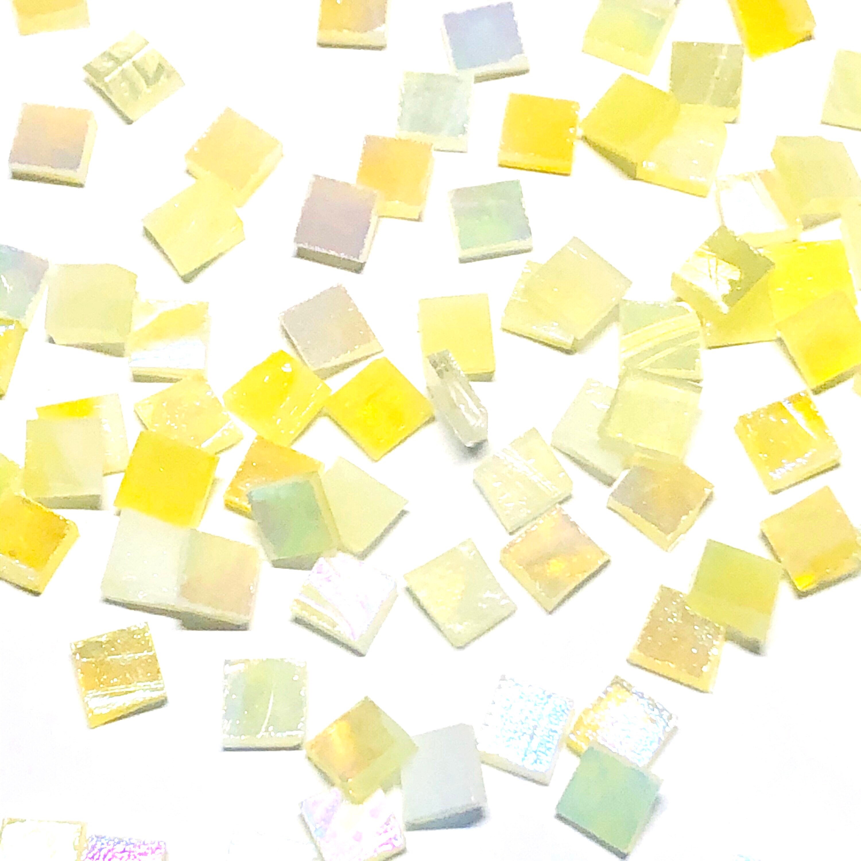 3/8 Iridescent Yellow Stained Glass Mosaic Tiles | Etsy