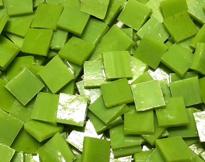 1/2" Opaque Green Stained Glass Mosaic Tiles - Etsy