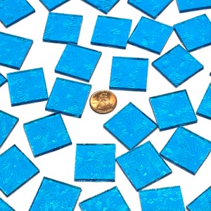 1 Transparent Blue Stained Glass Mosaic Tiles - Etsy