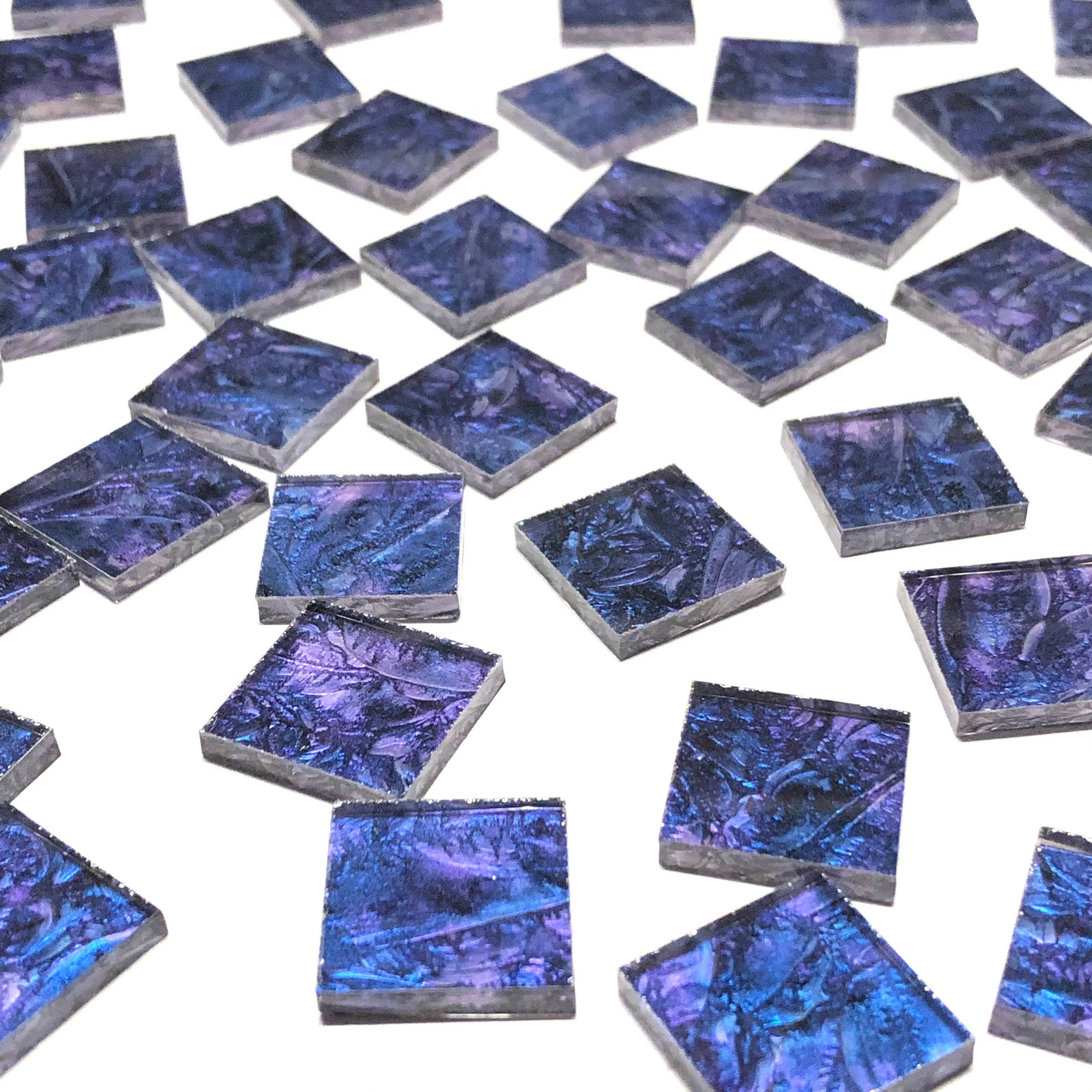 3/4" Blue and Violet Van Gogh Stained Glass Mosaic Tiles - Etsy
