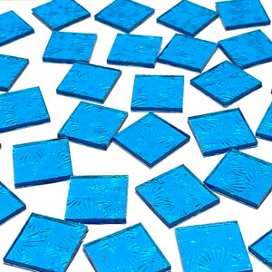 1" Transparent Blue Stained Glass Mosaic Tiles - Etsy