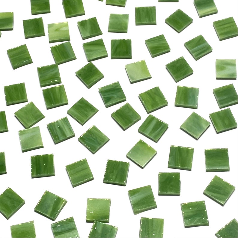 1/2" Opaque Green Stained Glass Mosaic Tiles - Etsy