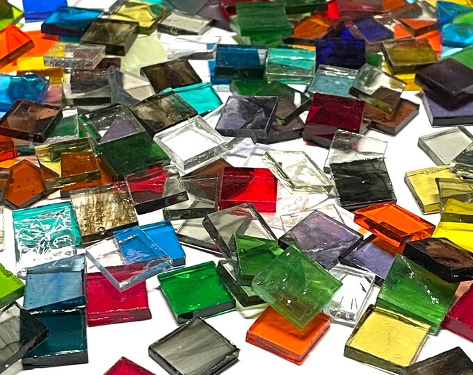 1/2" Transparent Stained Glass Mosaic Tile Mix - Etsy