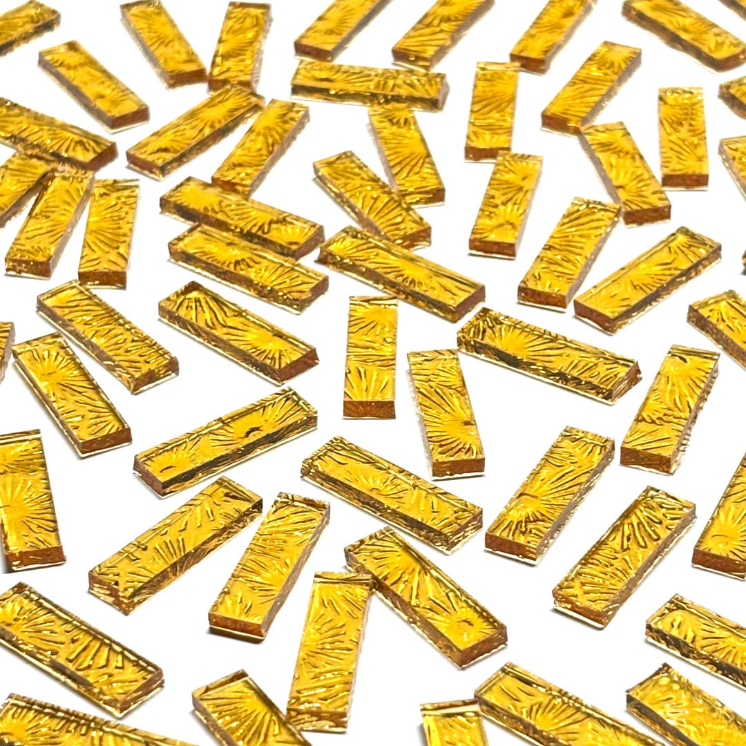 Transparent Amber Stained Glass Mosaic Tile Border Pieces - Etsy