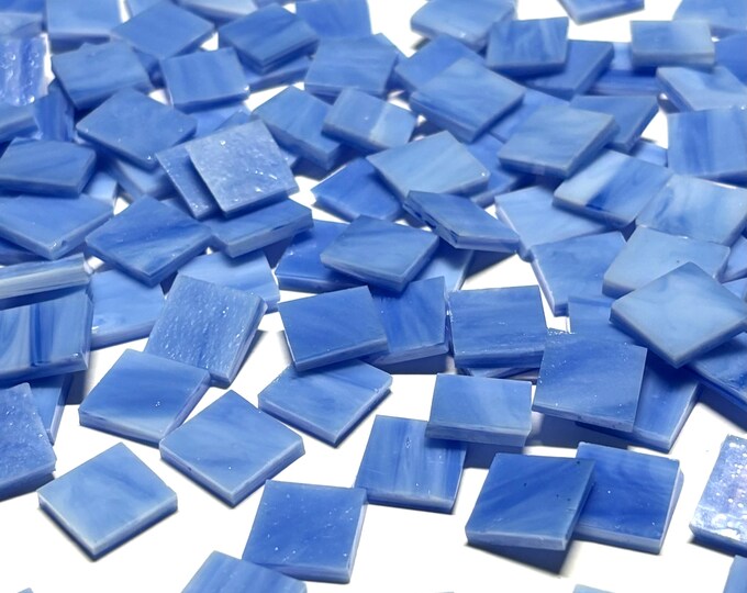 1/2” Opaque Blue Stained Glass Mosaic Tiles - Etsy