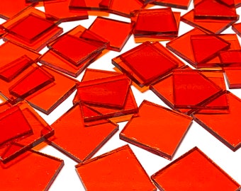 Campfire Red-orange Opal Hand Cut, Stained Glass Mosaic Tiles - Etsy