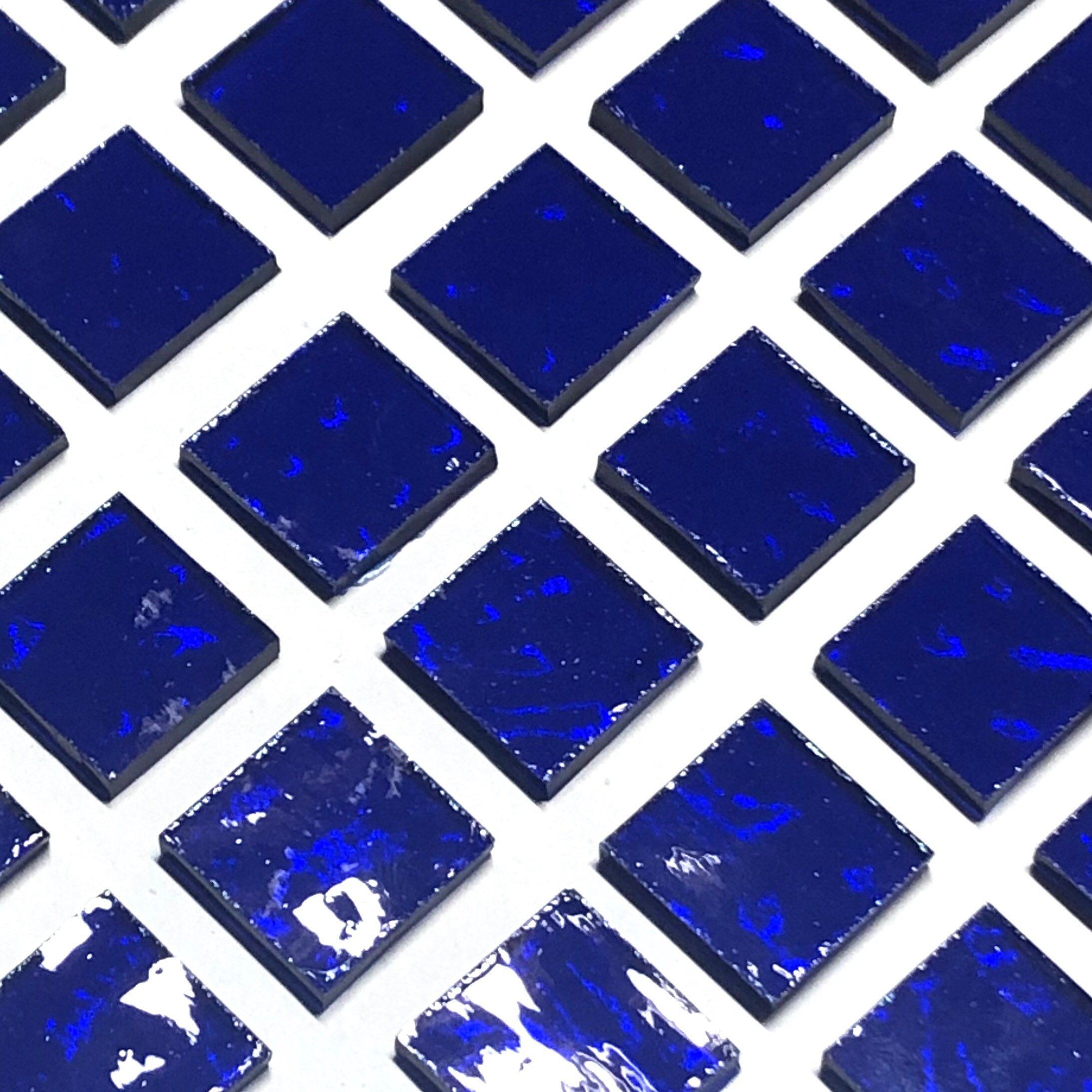 3/4 Transparent Blue Stained Glass Mosaic Tiles - Etsy