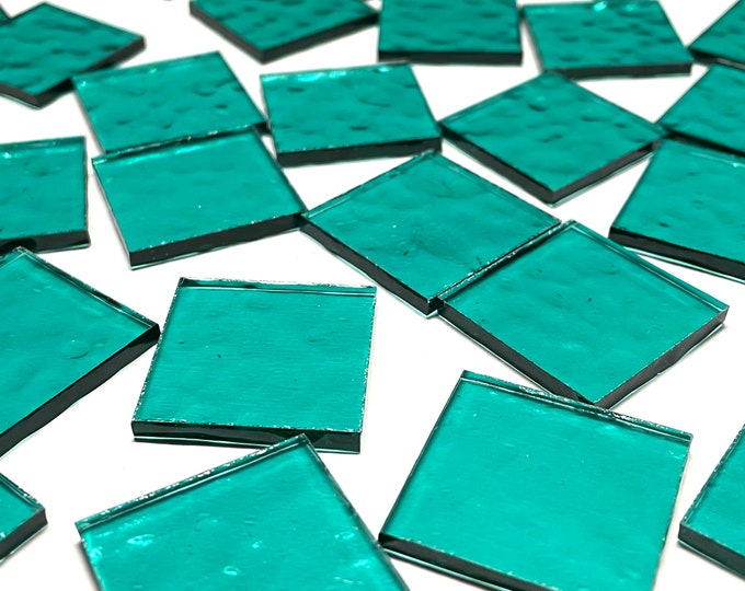 1" Transparent Blue Stained Glass Mosaic Tiles - Etsy