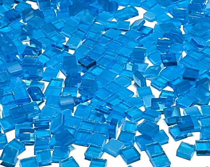 1/4" Transparent Blue Stained Glass Mosaic Tiles - Etsy