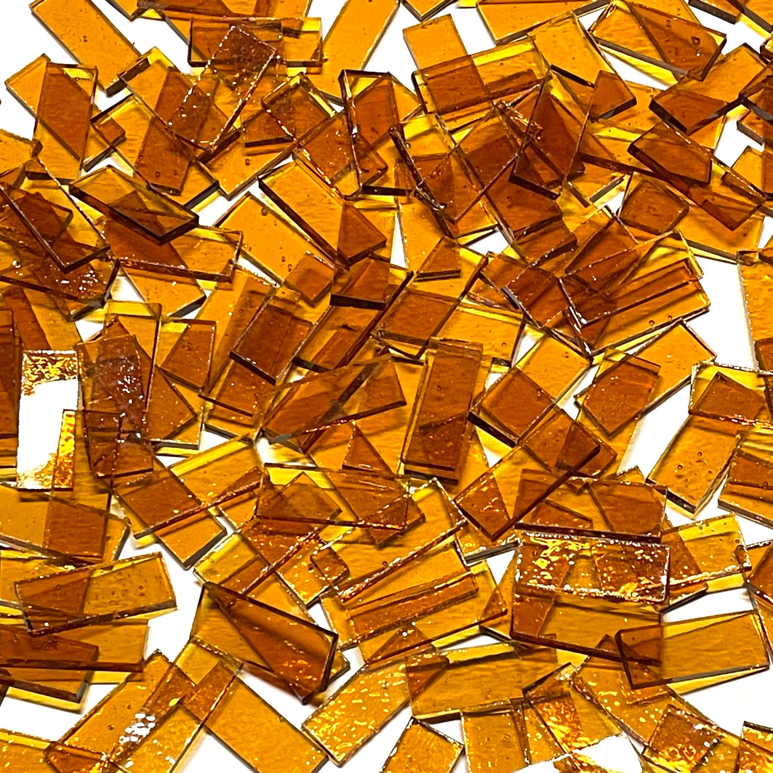Transparent Amber Stained Glass Mosaic Tile Border Pieces - Etsy