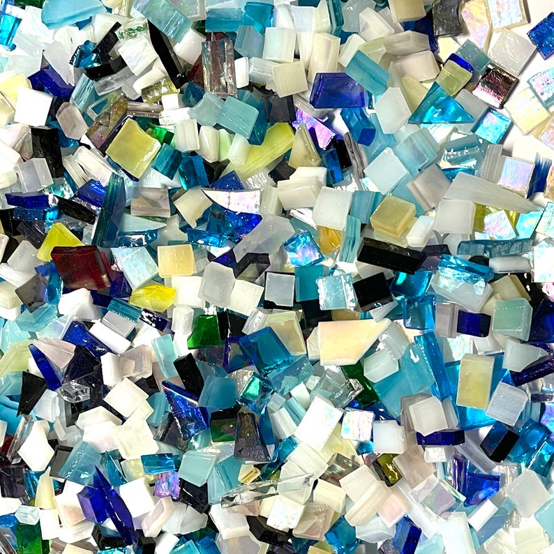 Iridescent Stained Glass Mosaic Tile Mix - Etsy