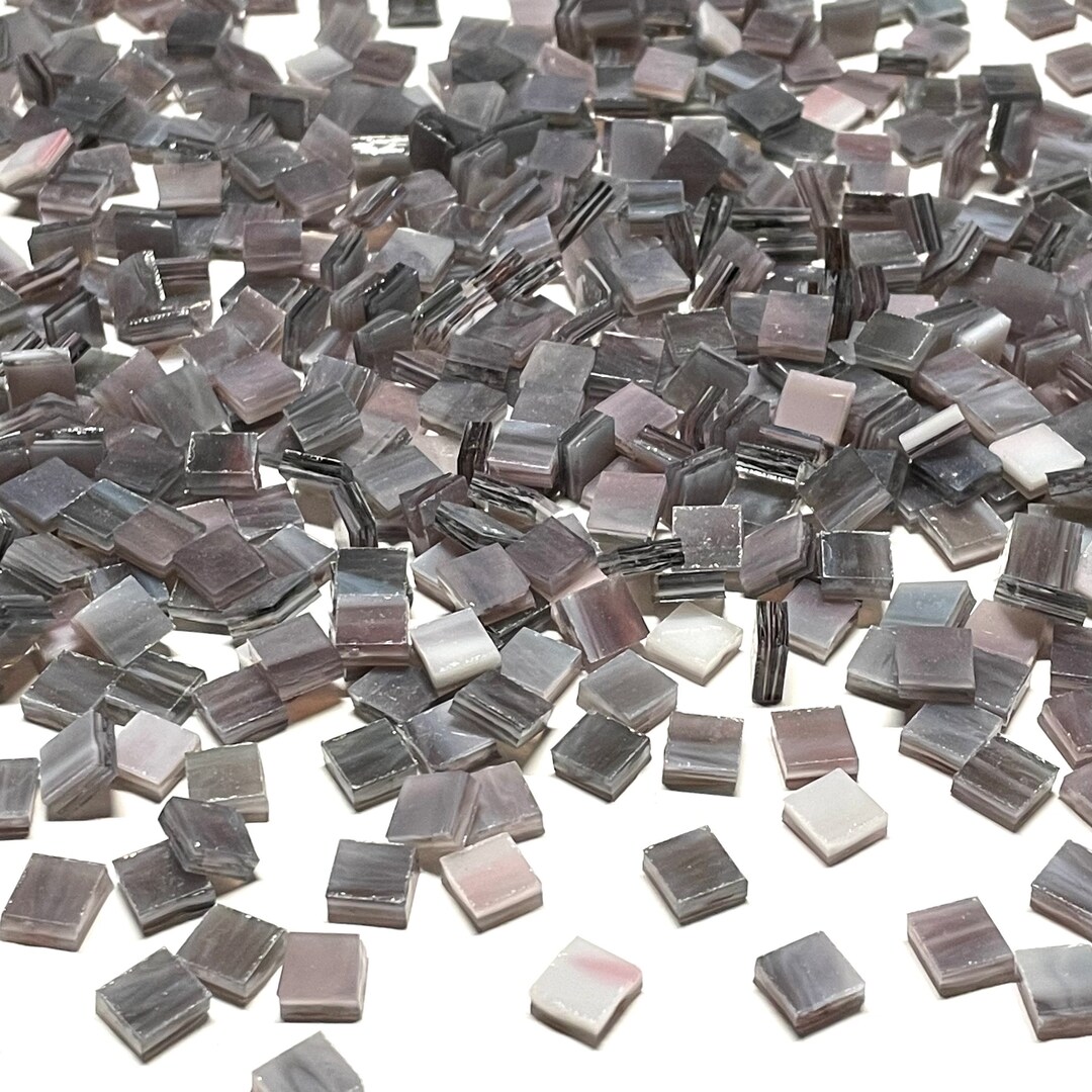 1/4" Opaque Gray Stained Glass Mosaic Tiles - Etsy