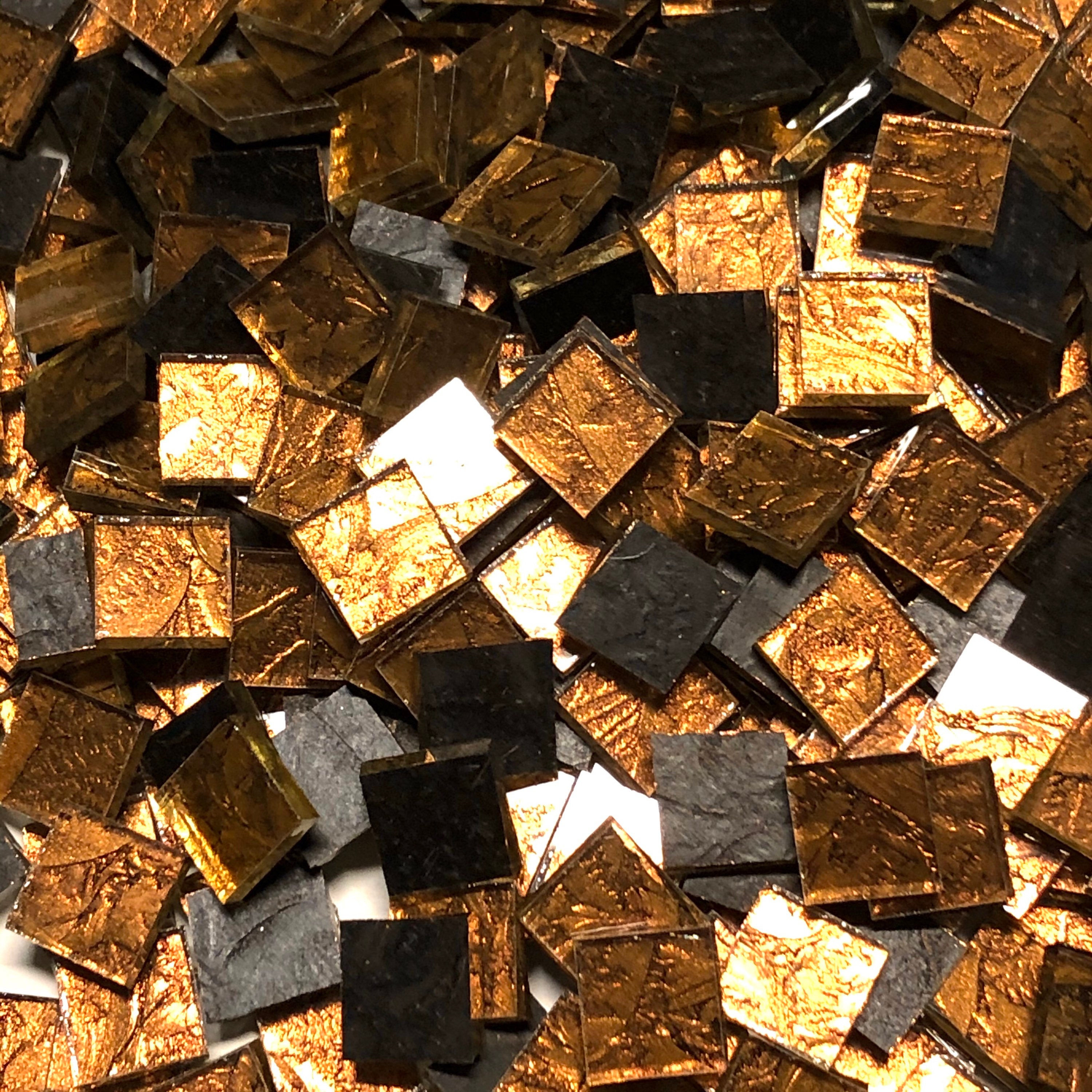 1/2 Copper Sparkle Van Gogh Stained Glass Mosaic Tiles - Etsy