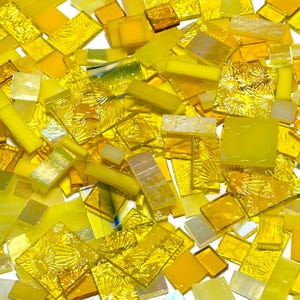 Yellow Stained Glass Mosaic Tile Mix - Etsy