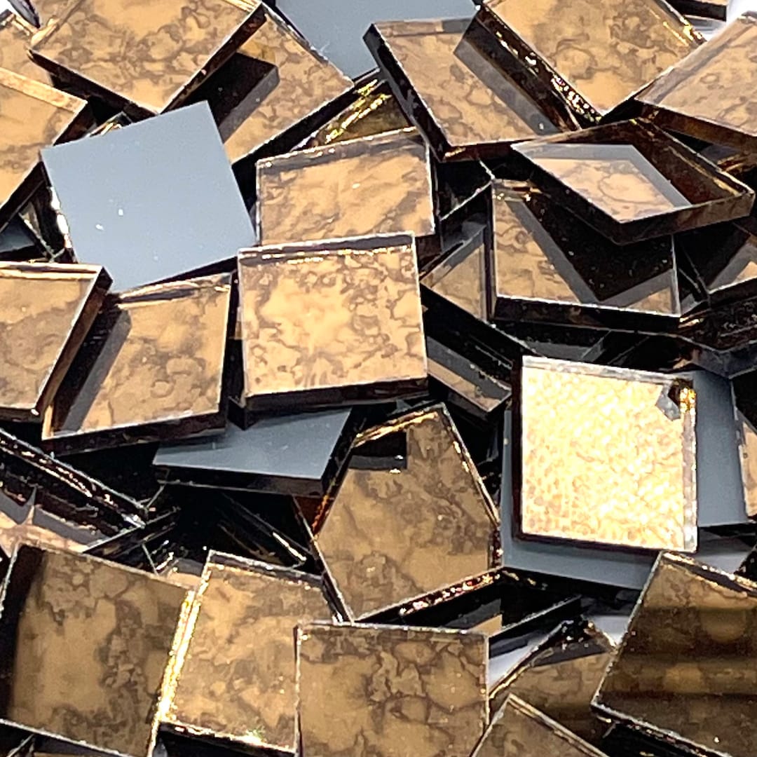 1" Copper Mirror Glass Mosaic Tiles - Etsy