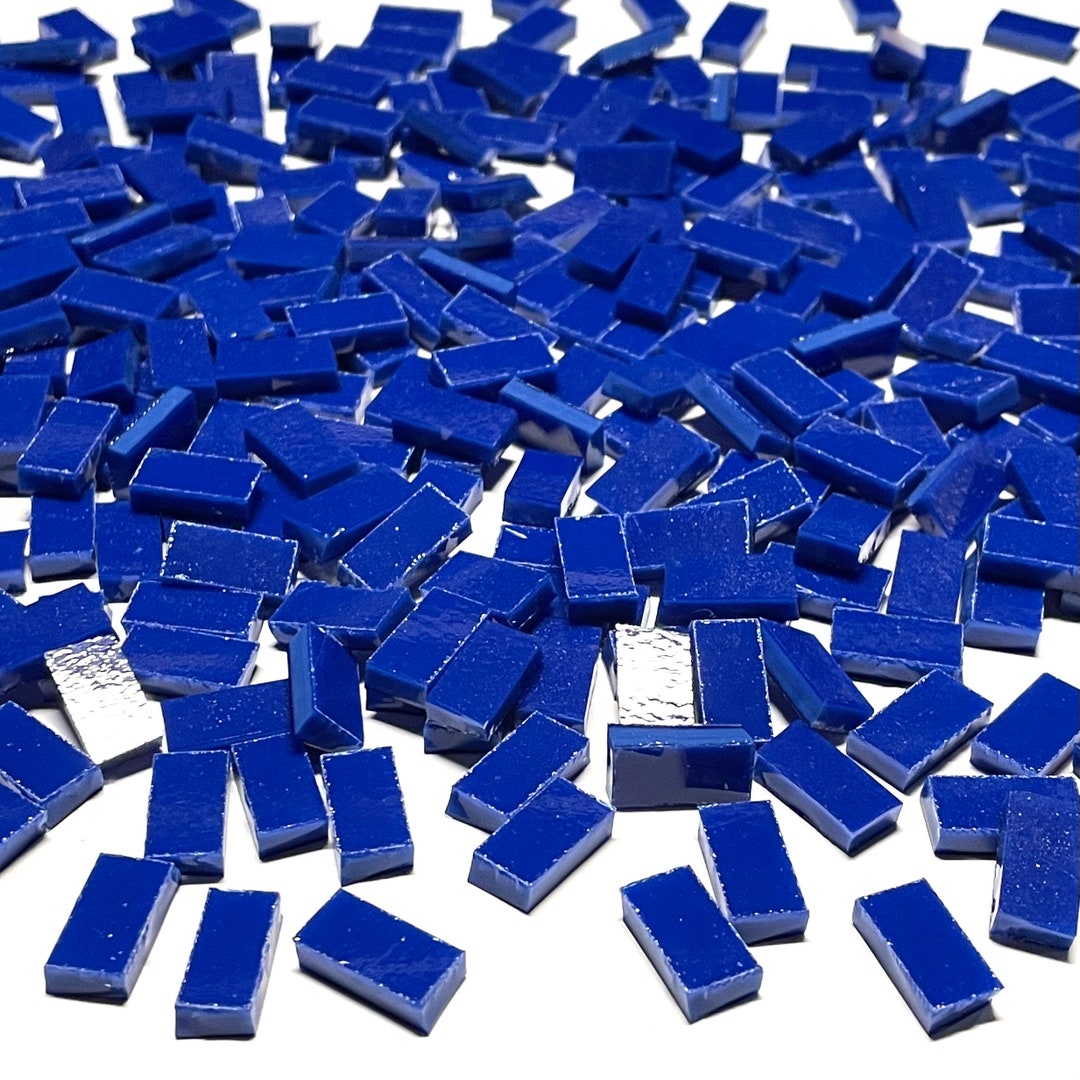 Small Opaque Blue Stained Glass Mosaic Tile Border Pieces - Etsy