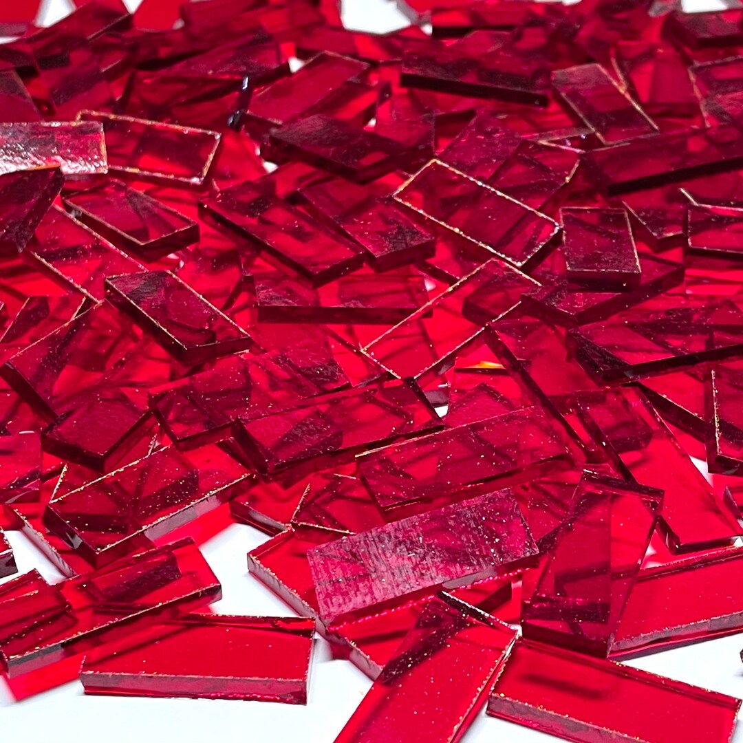 Large Transparent Red Stained Glass Mosaic Tile Border Pieces - Etsy