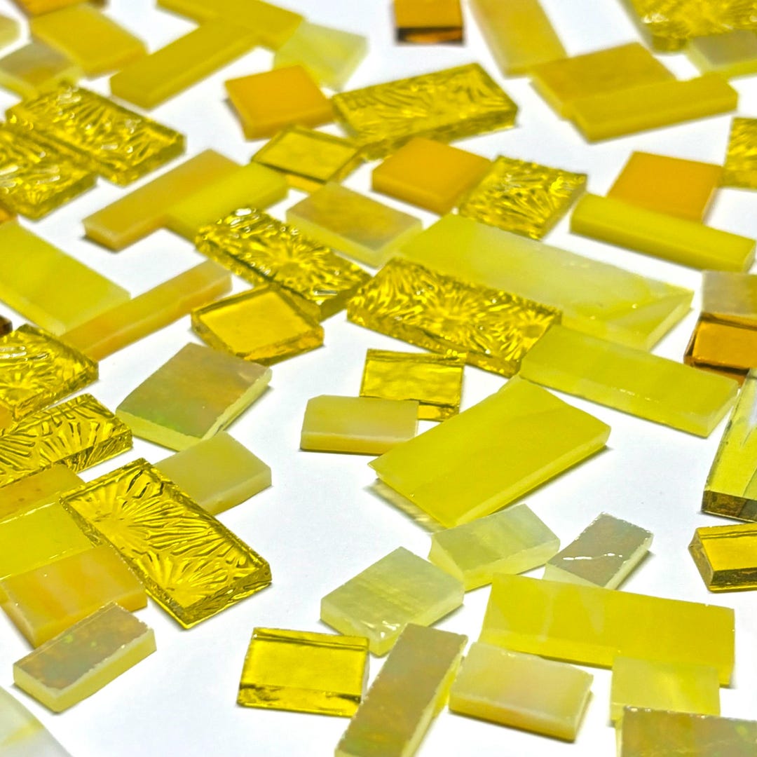 Yellow Stained Glass Mosaic Tile Mix - Etsy