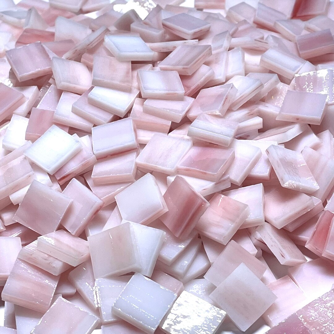 1/2" Opaque Pink Stained Glass Mosaic Tiles - Etsy