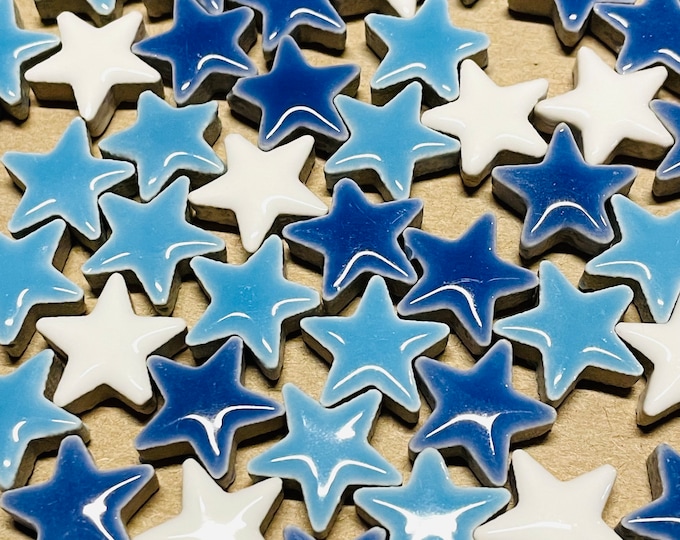 40 Ceramic Star Tiles - Etsy