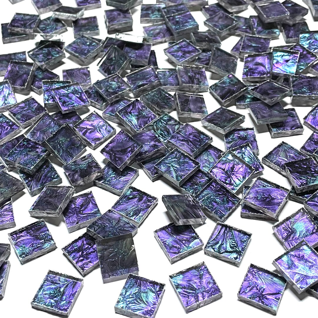 1/2" Green and Violet Van Gogh Stained Glass Mosaic Tiles - Etsy