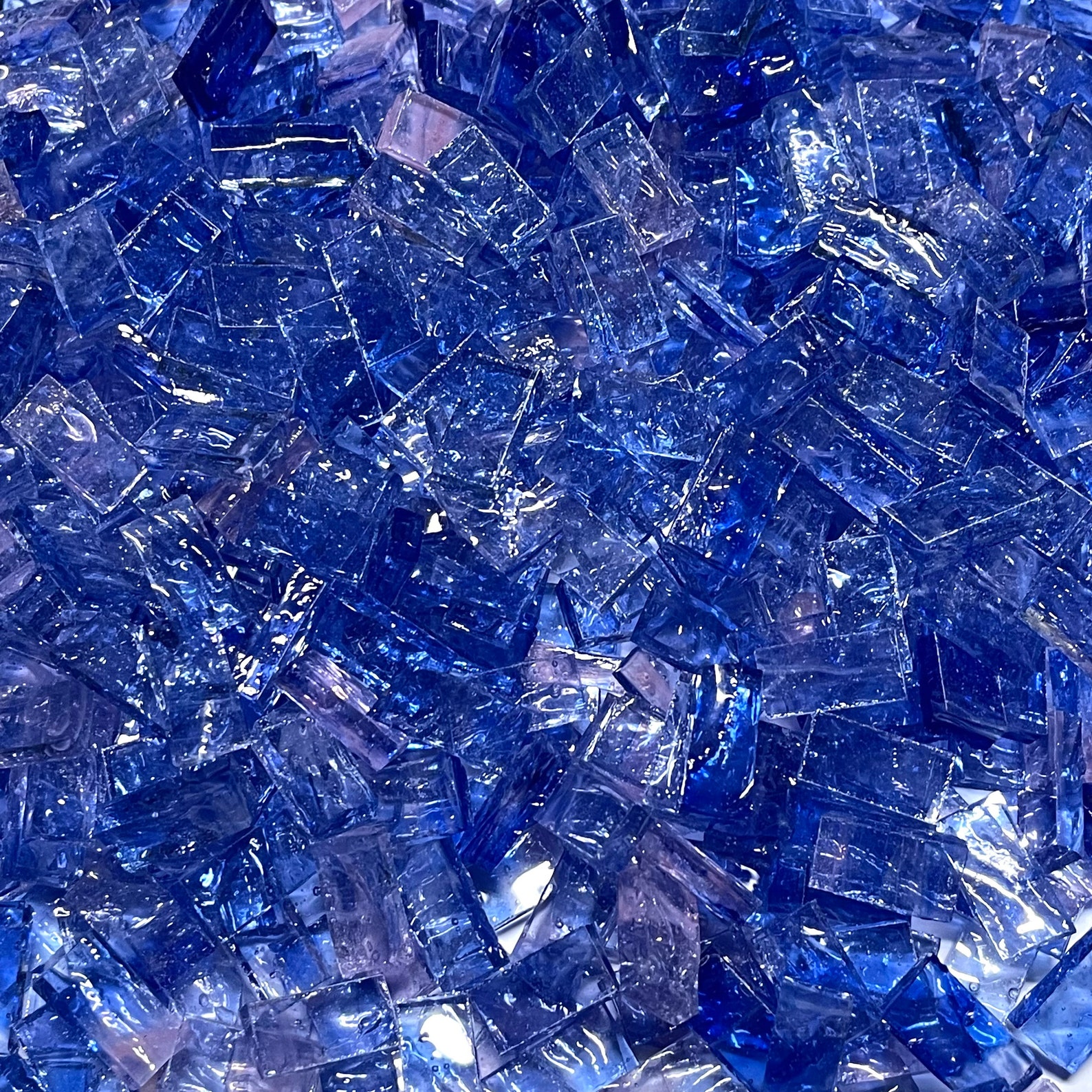 Small Transparent Blue Stained Glass Mosaic Tile Border Pieces - Etsy