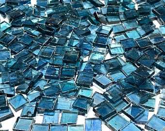 1 Transparent Blue Stained Glass Mosaic Tiles - Etsy