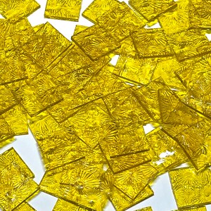 1" Transparent Yellow Stained Glass Mosaic Tiles - Etsy